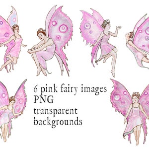 Pink Fairies Watercolor Clipart Digital Download - Etsy