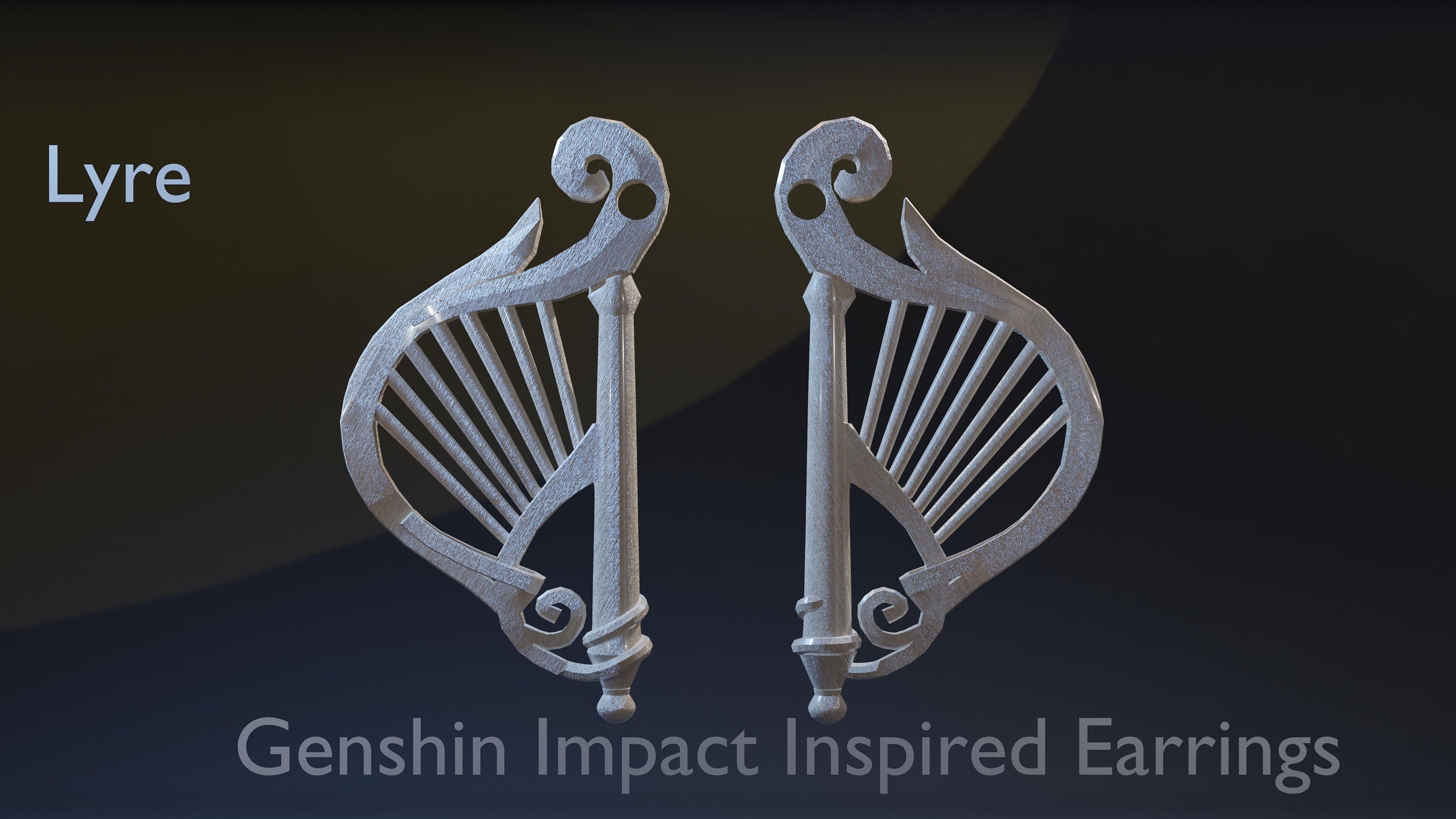 Lyre Genshin Impact Inspired Earrings - Etsy