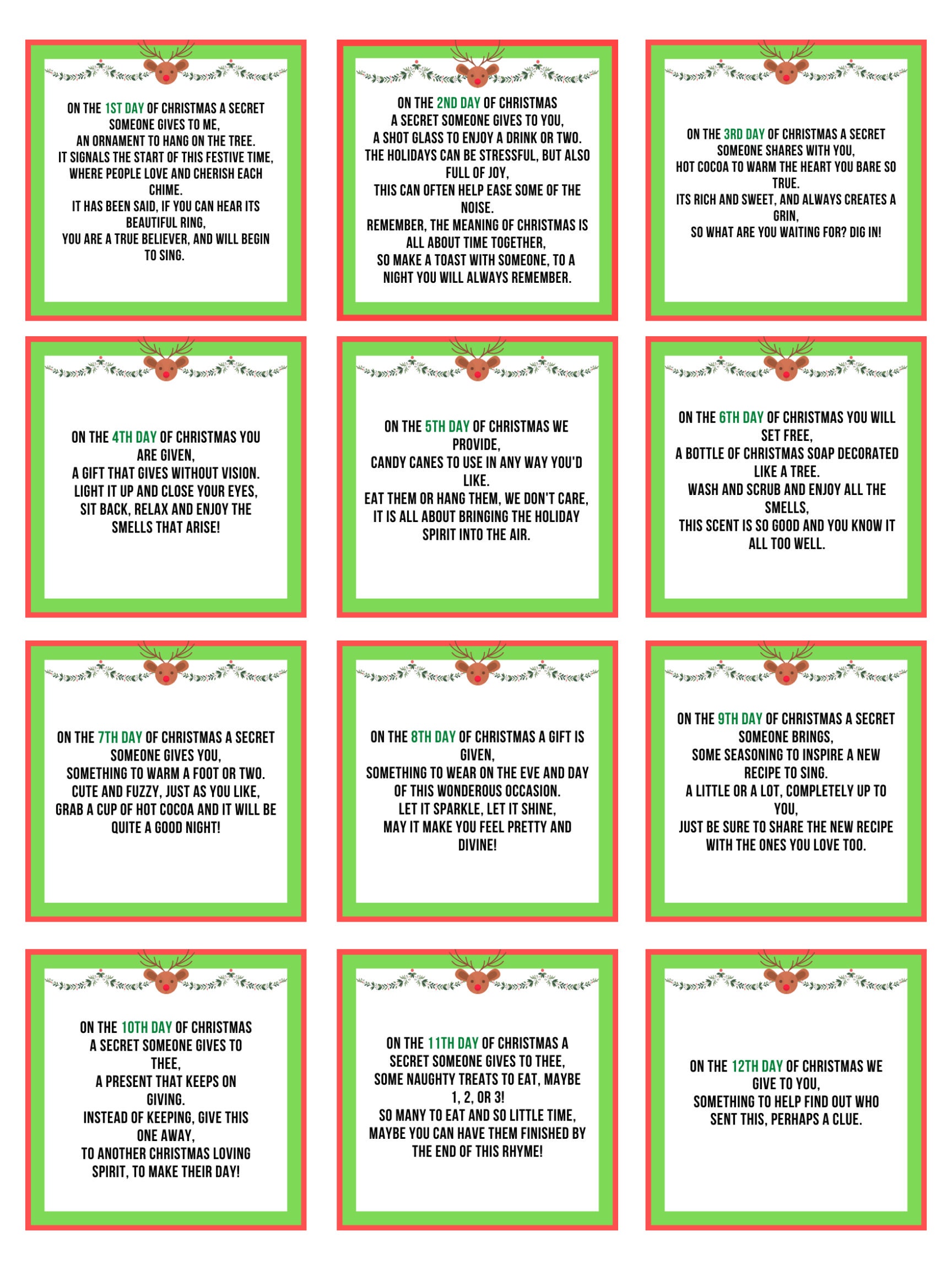 12 Days of Christmas Gift Set - Etsy