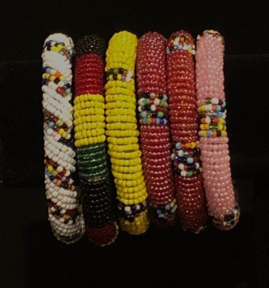 Maasai Beaded Bangles: East African Tribal Jewelry - Etsy