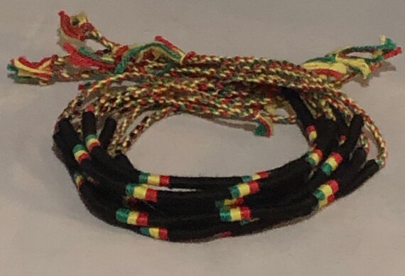 Rasta String Bracelet African String Bracelet Caribbean | Etsy