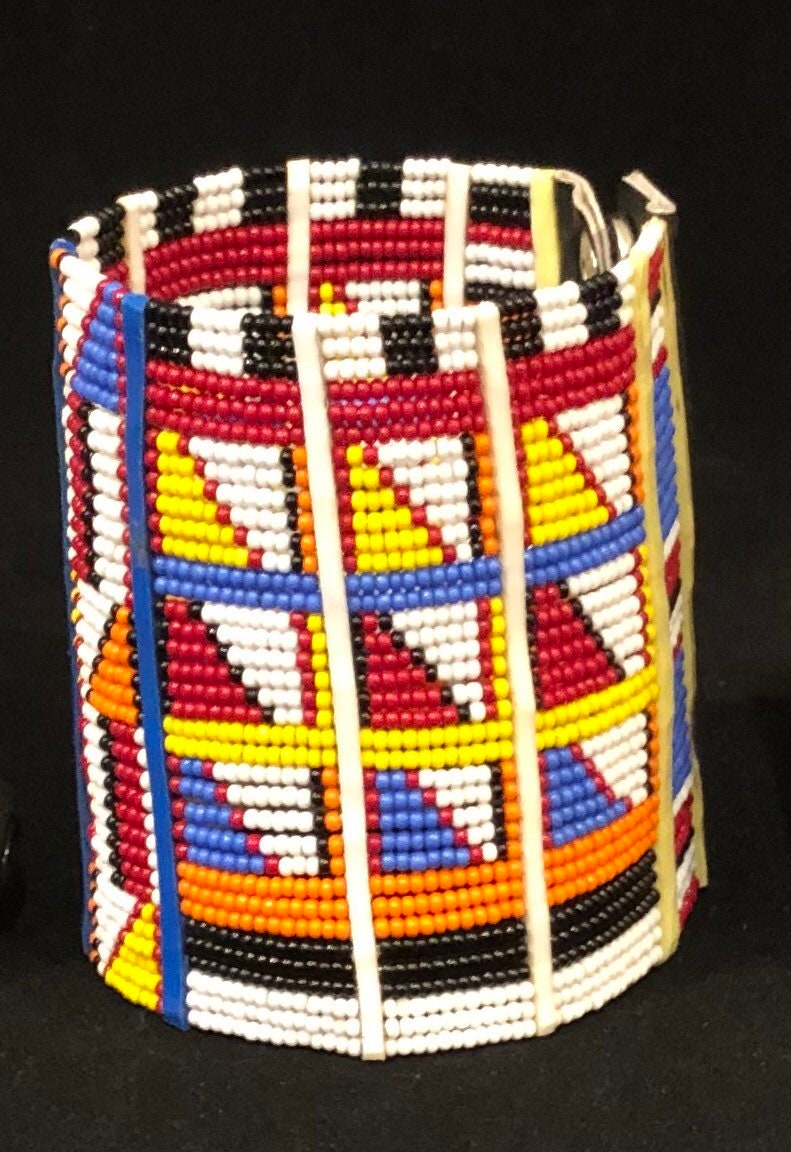 Kandake Beaded Arm Cuff | Maasai East African Beaded Cuff | Nile Valley ...