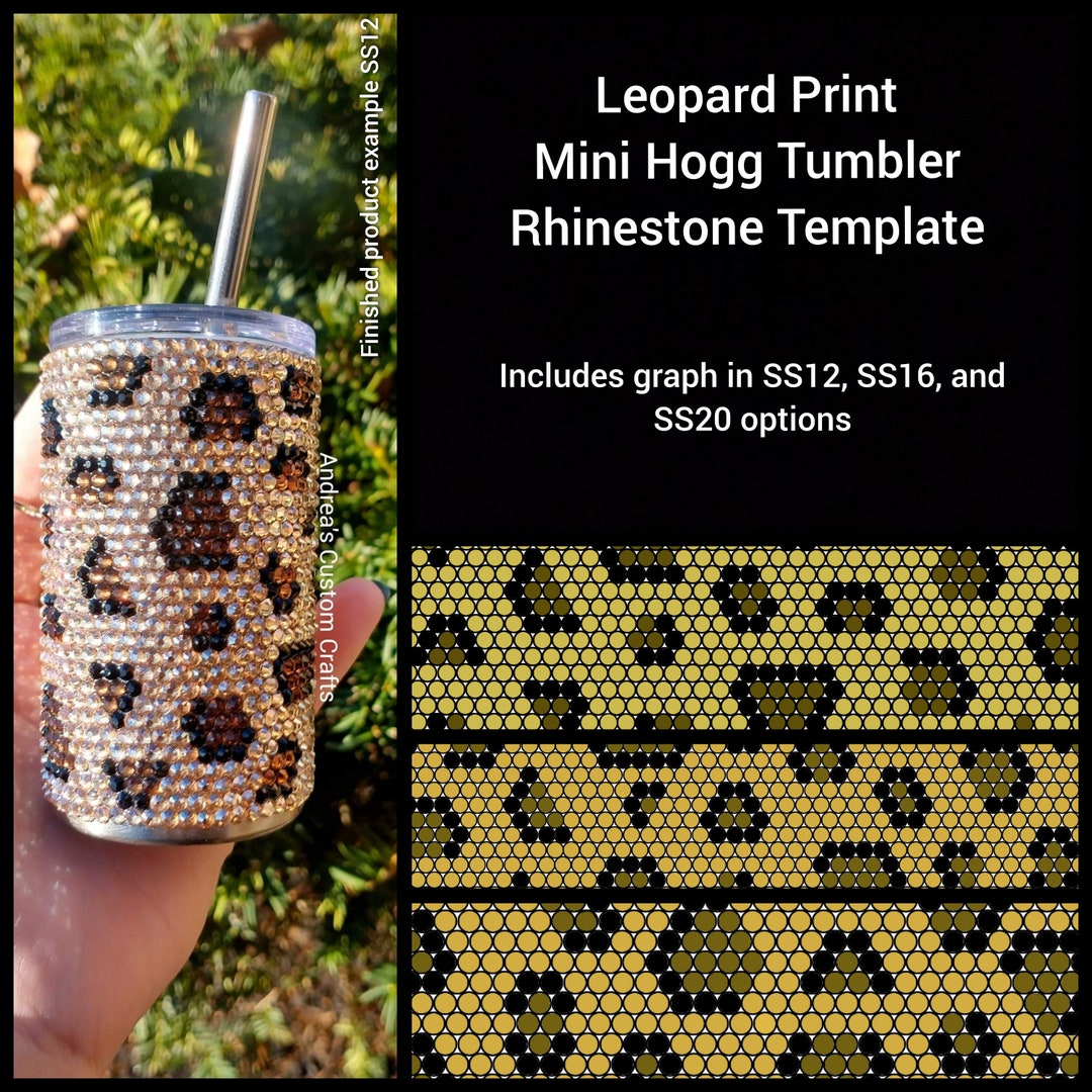 Leopard Print Rhinestone Tumbler Template for 3oz Hogg Tumbler (digital ...