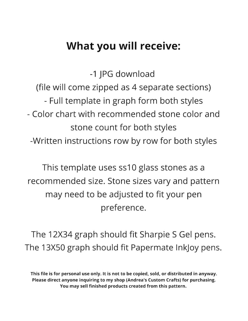 Cow Print Rhinestone Pen Template: SS10 Pattern, Chart, Instructions ...