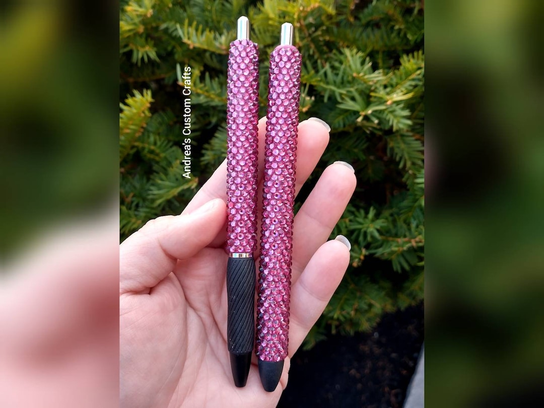 Fuschia Glass Rhinestone Pen, Medium Black Ink, Papermate Inkjoy Gel ...