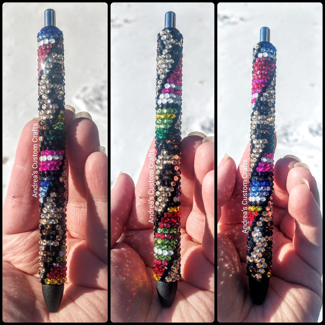 Serape Leopard Print Swirl, Leopard Print Glass Rhinestone Pen, Medium ...