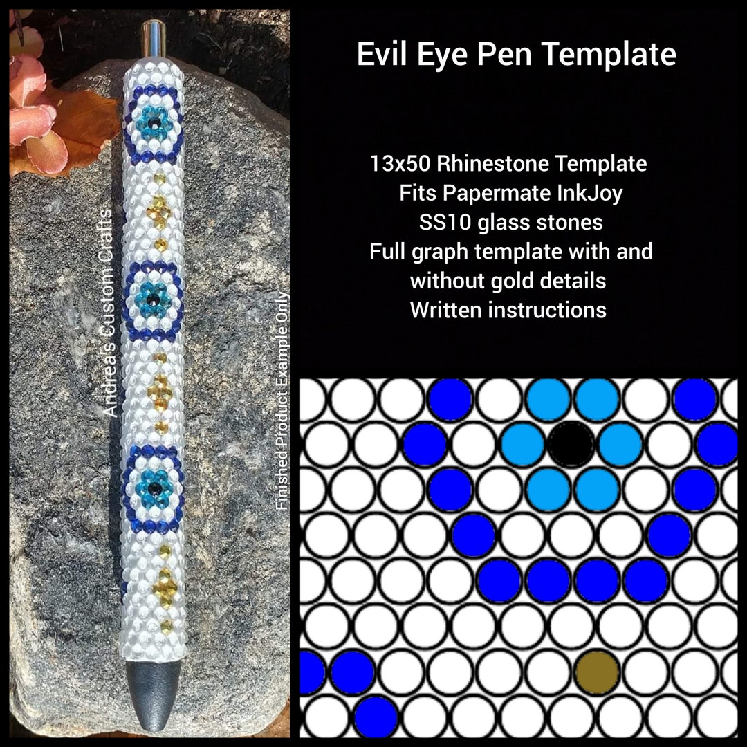 Evil Eye Pen Rhinestone Template: SS10 Papermate Inkjoy (digital ...