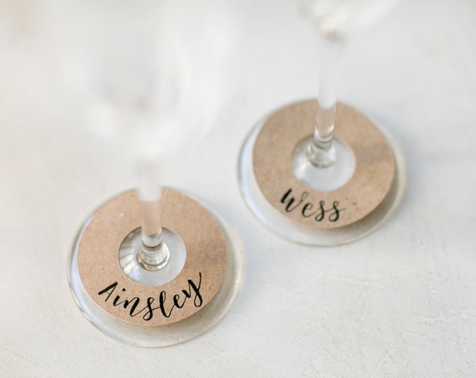 Wine Identifier Tags Personalized Calligraphy Wine Glass Decorations ...
