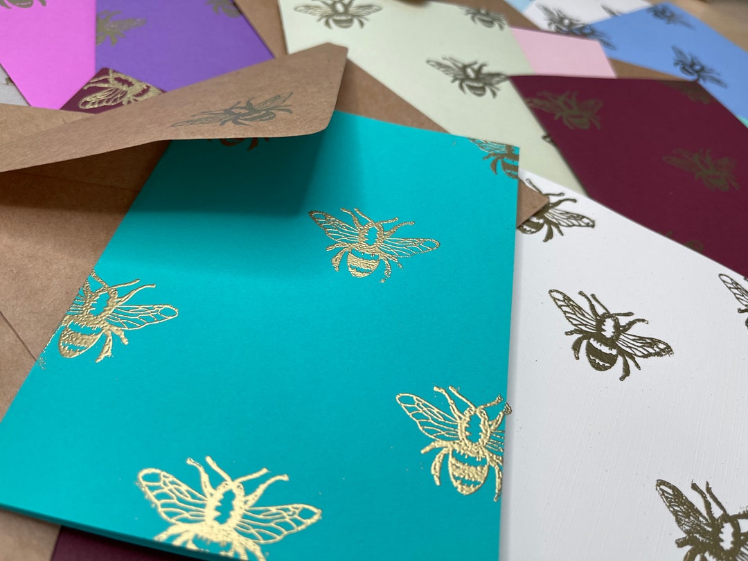 6 Bumble Bee, Card Packs, Stationary Sets, Blank Cards, Embossed ...