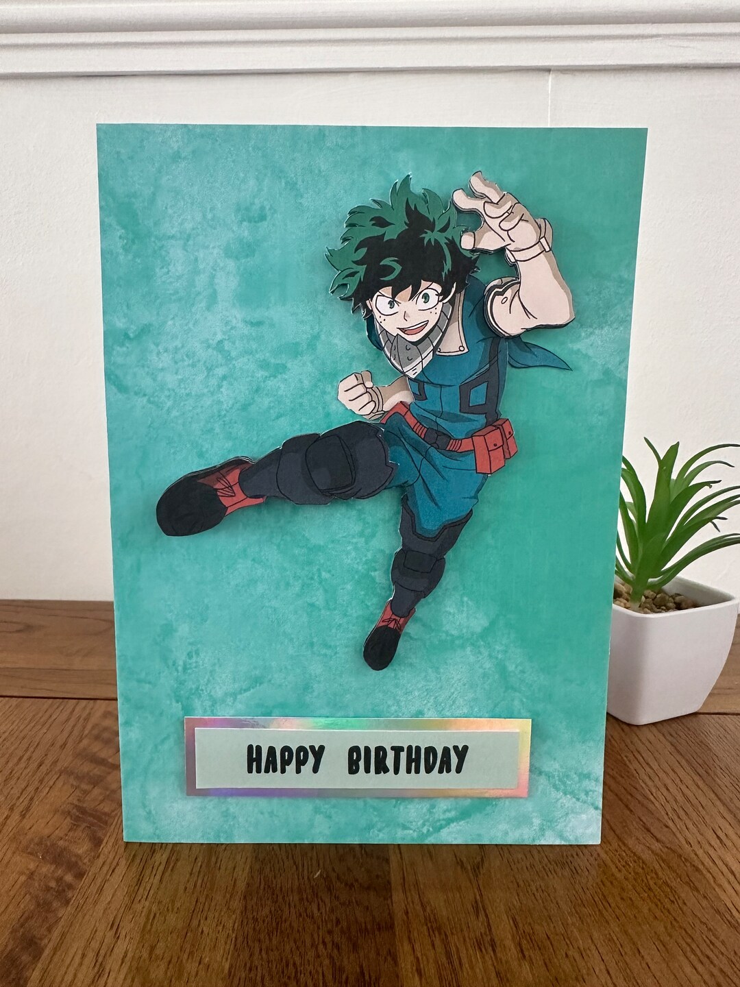 My Hero Academia Deku Birthday Card 3D Decoupage Card - Etsy UK