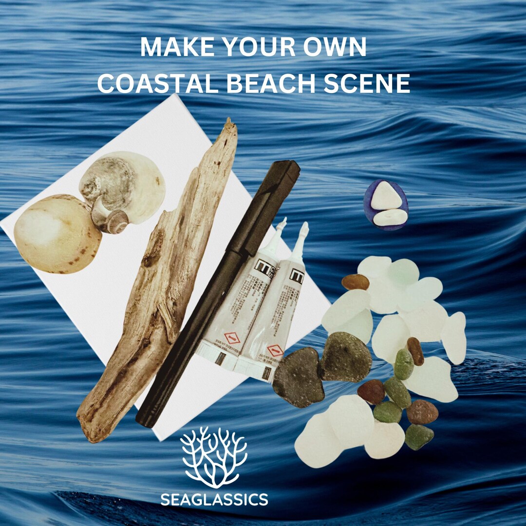 Create Coastal Beach Décor With Sea Glass Craft Kit - Etsy UK