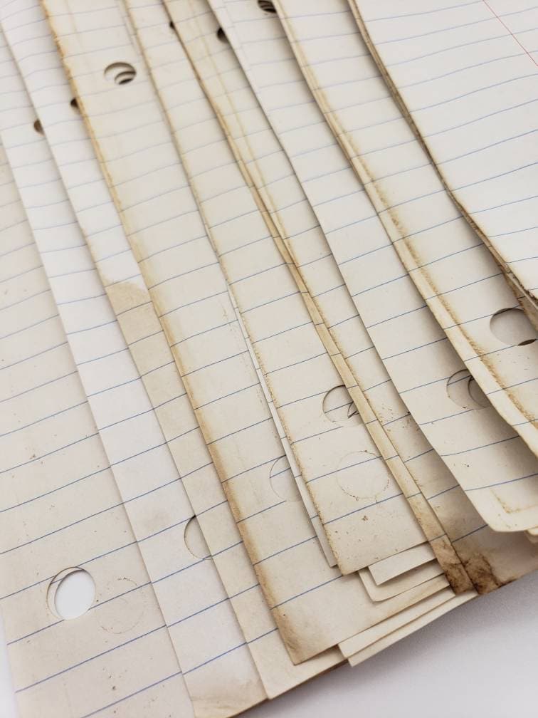Coffee Stained Lined Paper 40/pack - Etsy