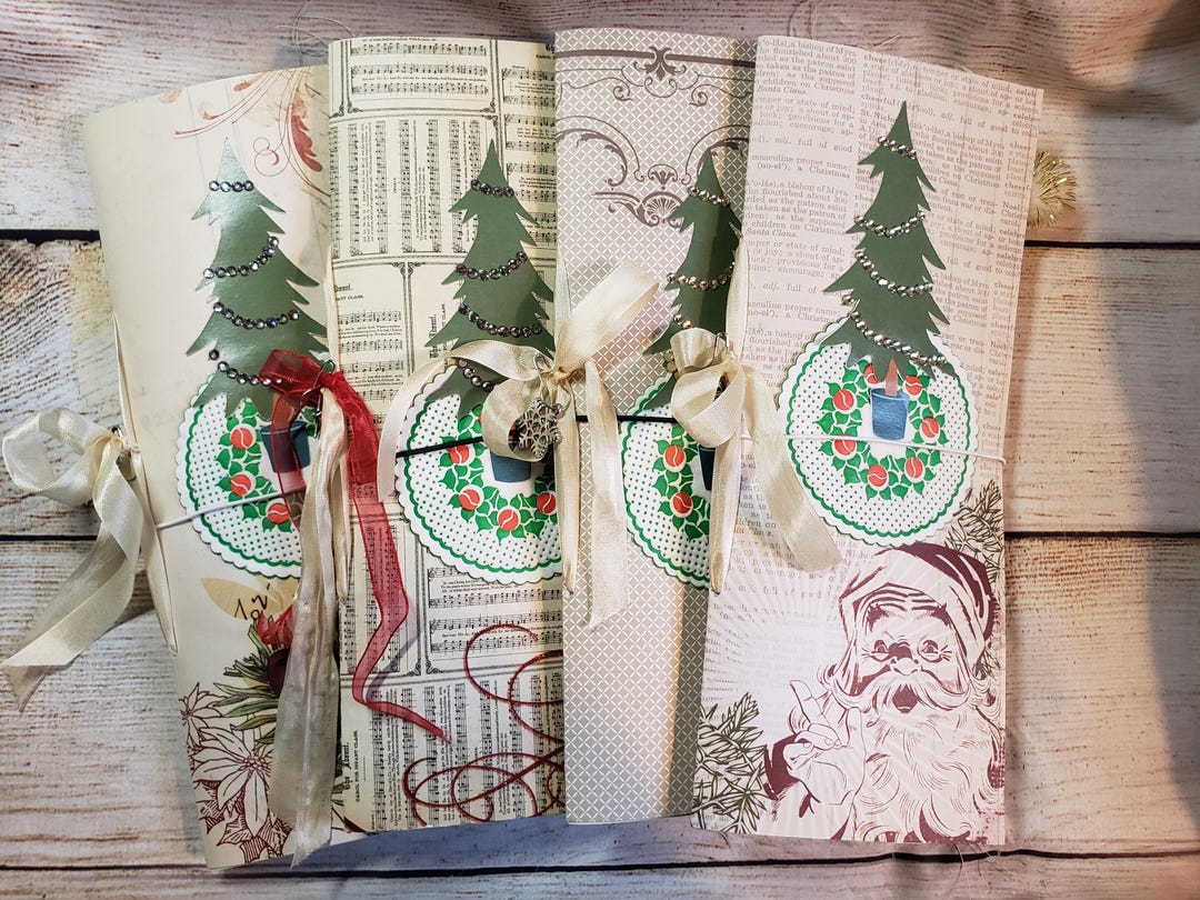 Christmas Tree Tall Thin Junk Journal Art Journals - Etsy