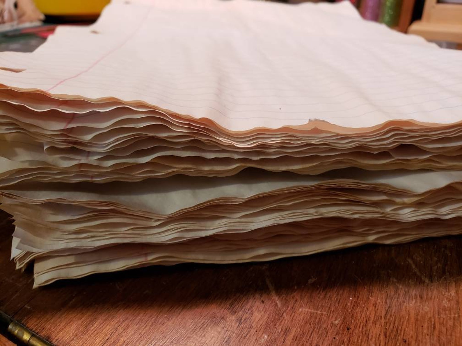 Tea Stained Lined Paper 40 Sheets/bundle - Etsy