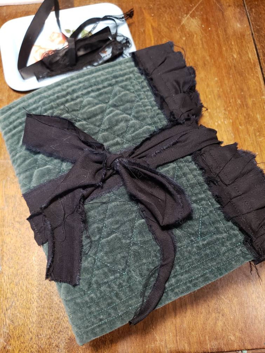 Emerald Green Velvet Vintage Junk Journal Art Journal - Etsy