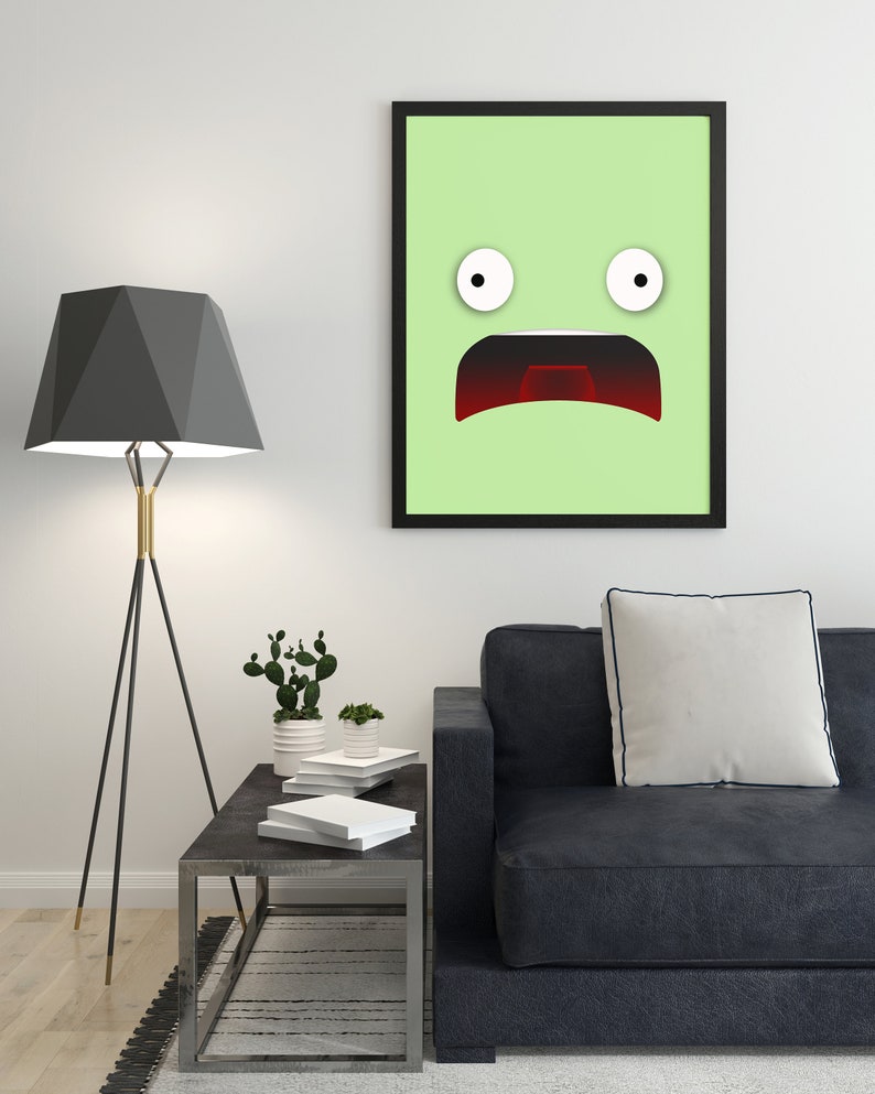 Minimalist KSP - Kerbal Space Program Inspired Screaming Face - Wall ...