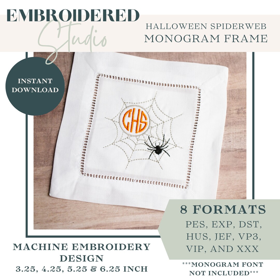 Spiderweb Embroidery Design, Halloween Embroidery Design, Machine ...
