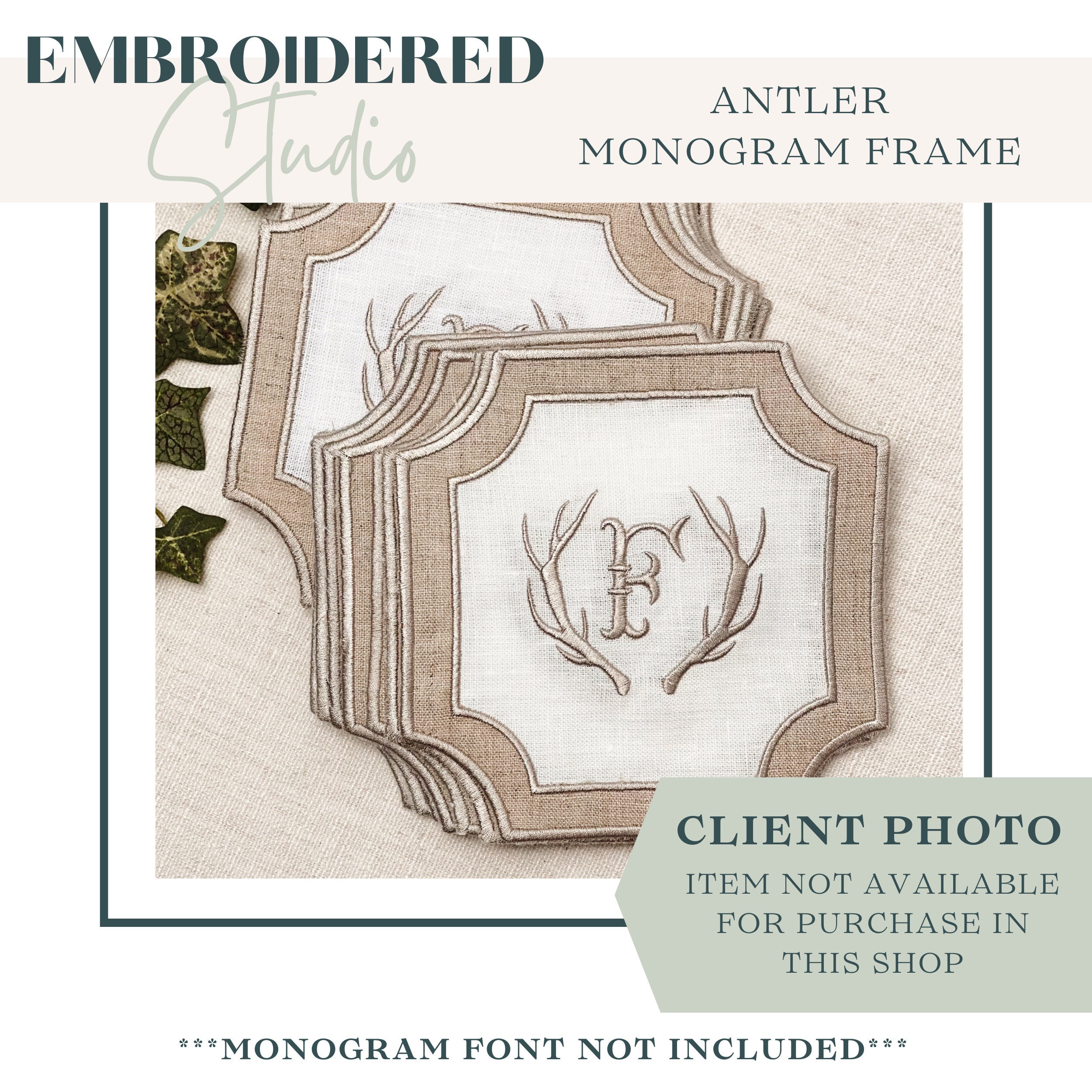 Antler Embroidery Design, Deer Embroidery Design, Machine Embroidery ...