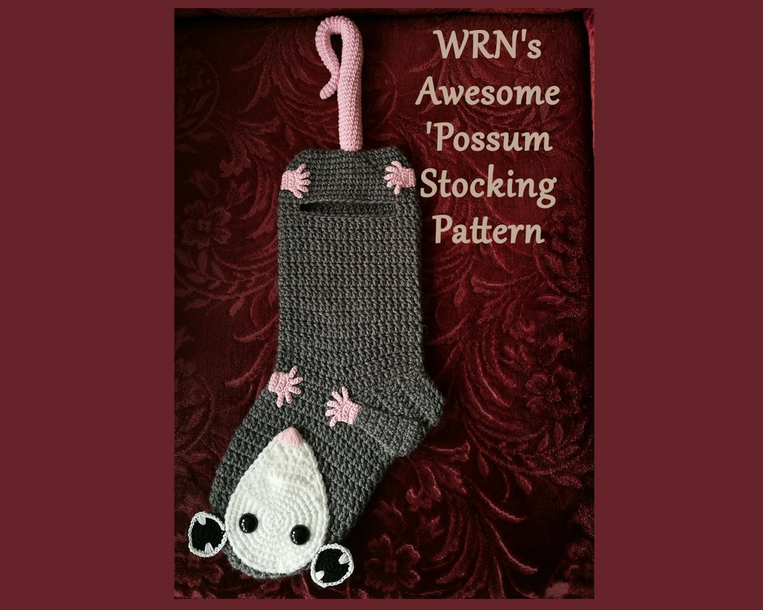 Crochet 'possum Stocking Pattern: Whimsical Holiday Decor (PDF Pattern ...