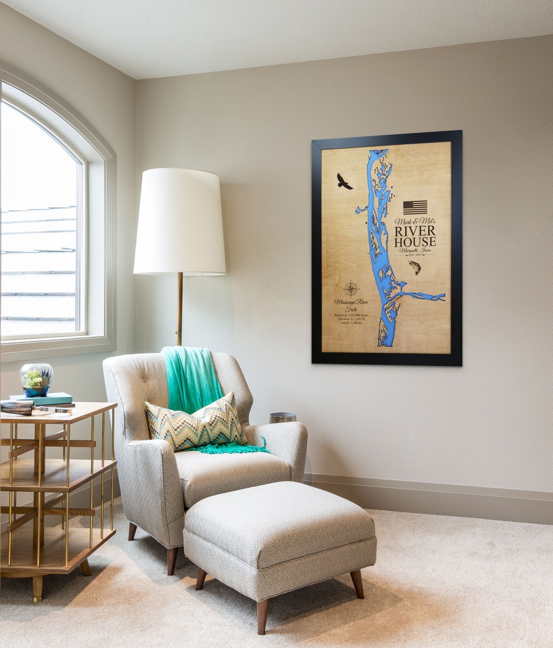 River House Decor, River Map, River Life, Mississippi River Map, Wooden ...