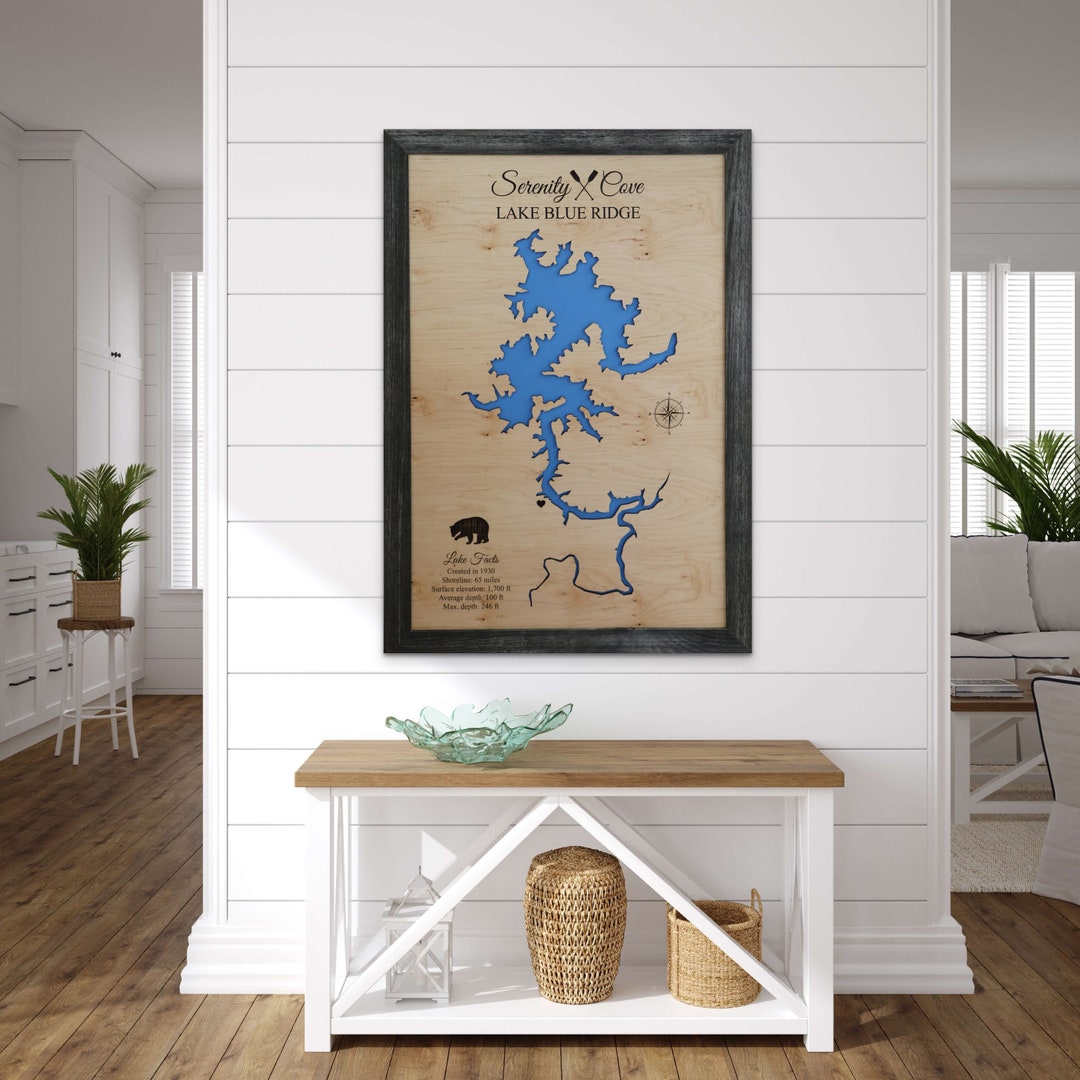 Custom Lake Map, Personalized, Lake House Decor Lakehouse Sign, Gift ...