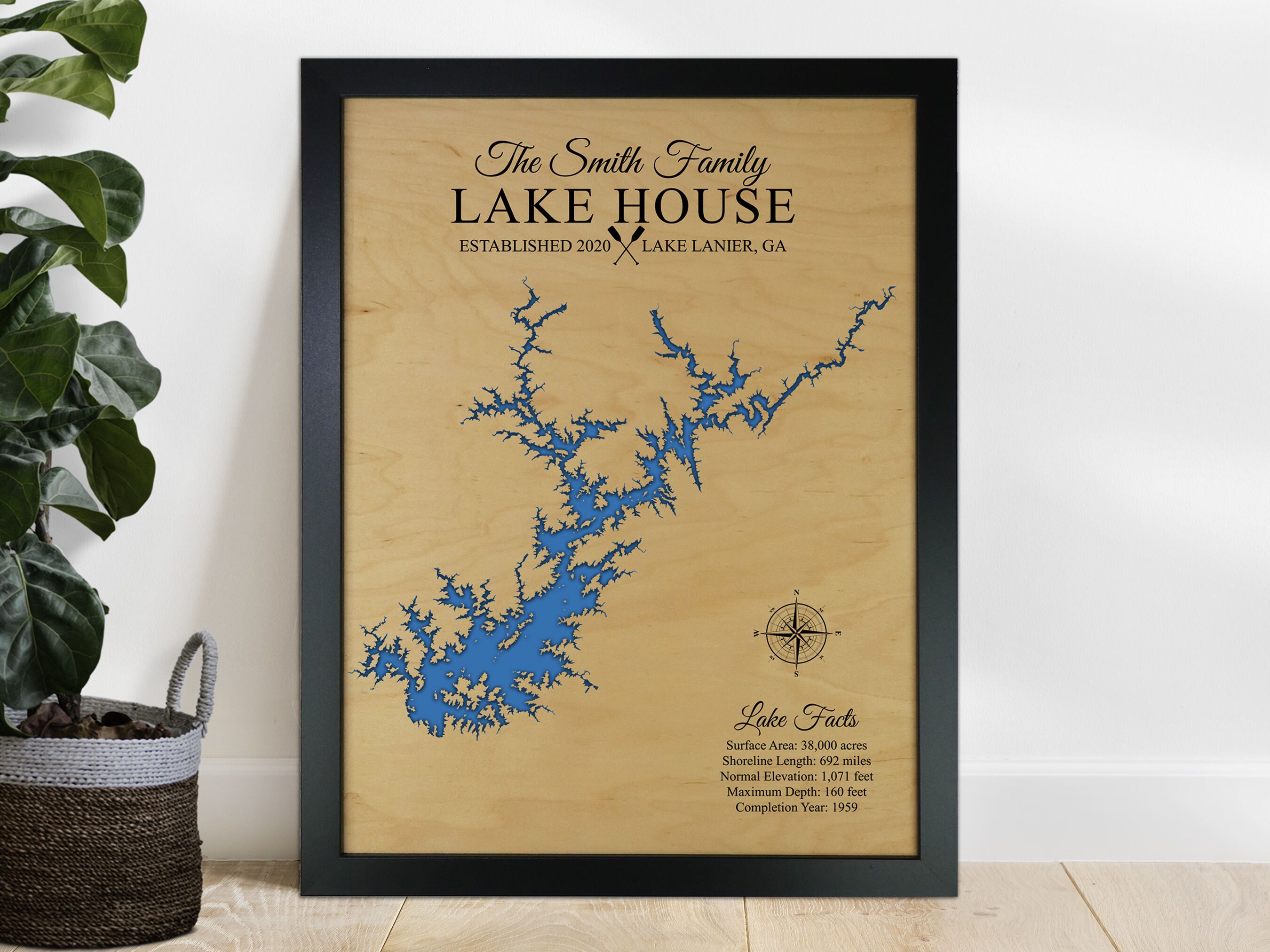 Mapas de lago personalizados mapa de profundidad de madera - Etsy México