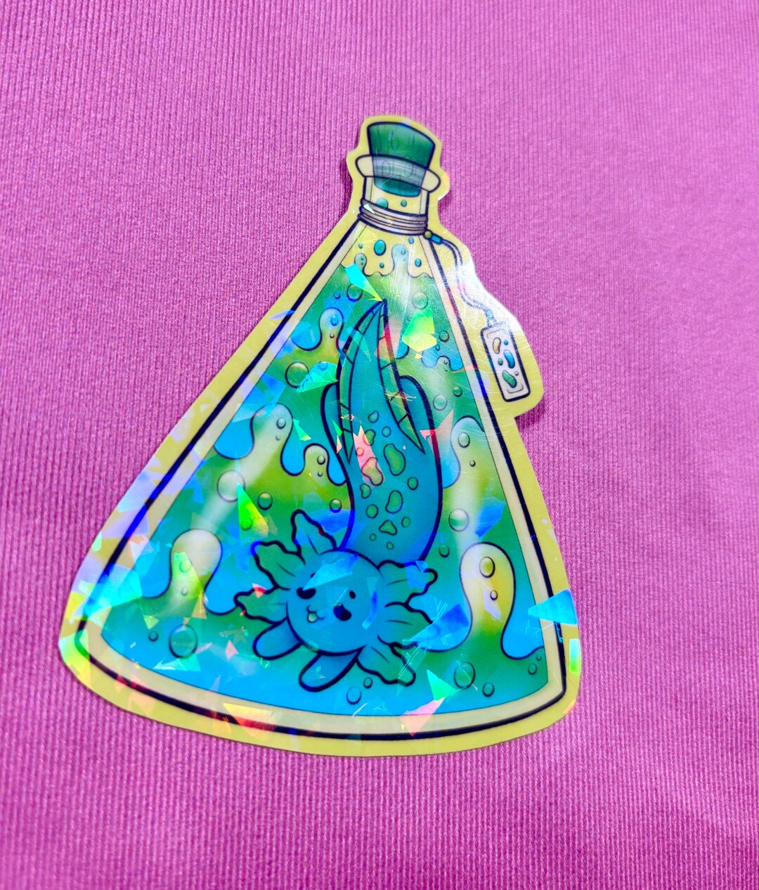 Lava Lamp Axolotl: Holographic Vinyl Sticker - Etsy