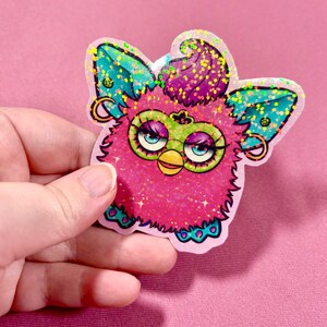 Yassified Furby: Holographic Vinyl Sticker - Etsy