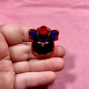 Goth Furby: Homemade Pin - Etsy
