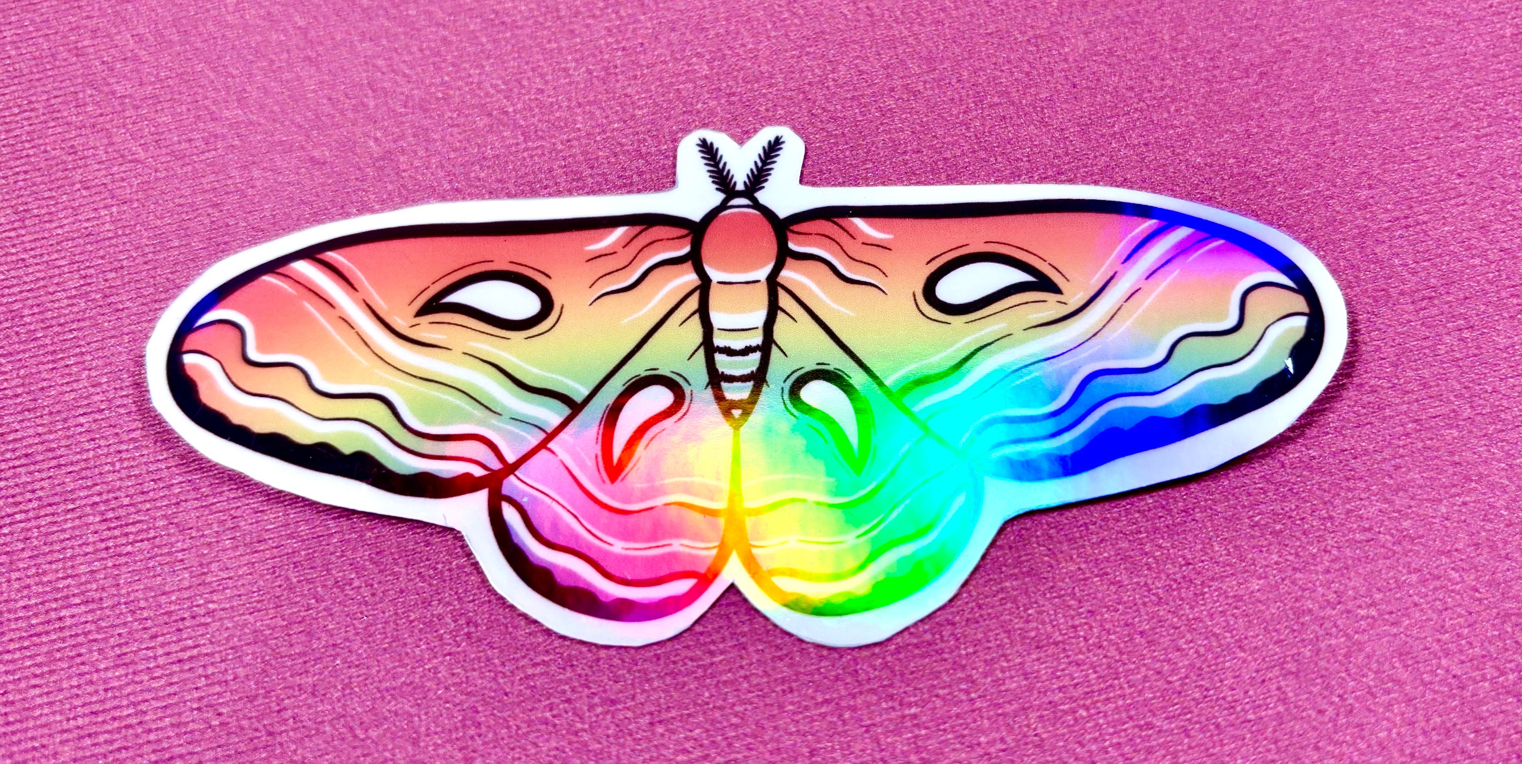 Pride Moth: Holographic Vinyl Stickers - Etsy