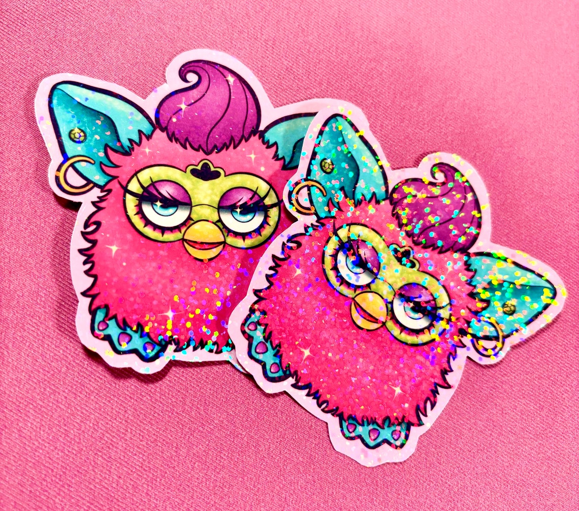 Yassified Furby: Holographic Vinyl Sticker - Etsy