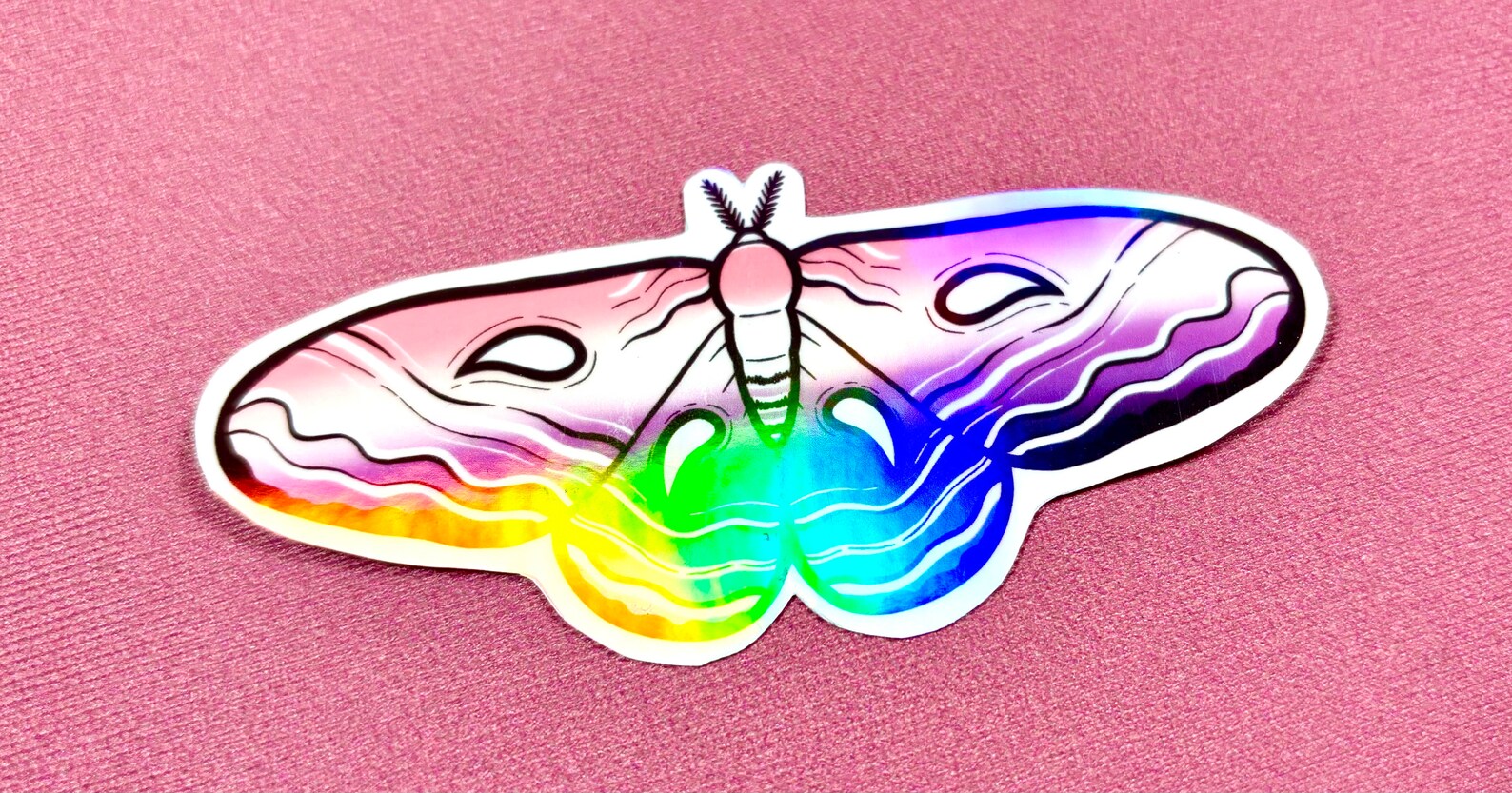 Pride Moth: Holographic Vinyl Stickers - Etsy