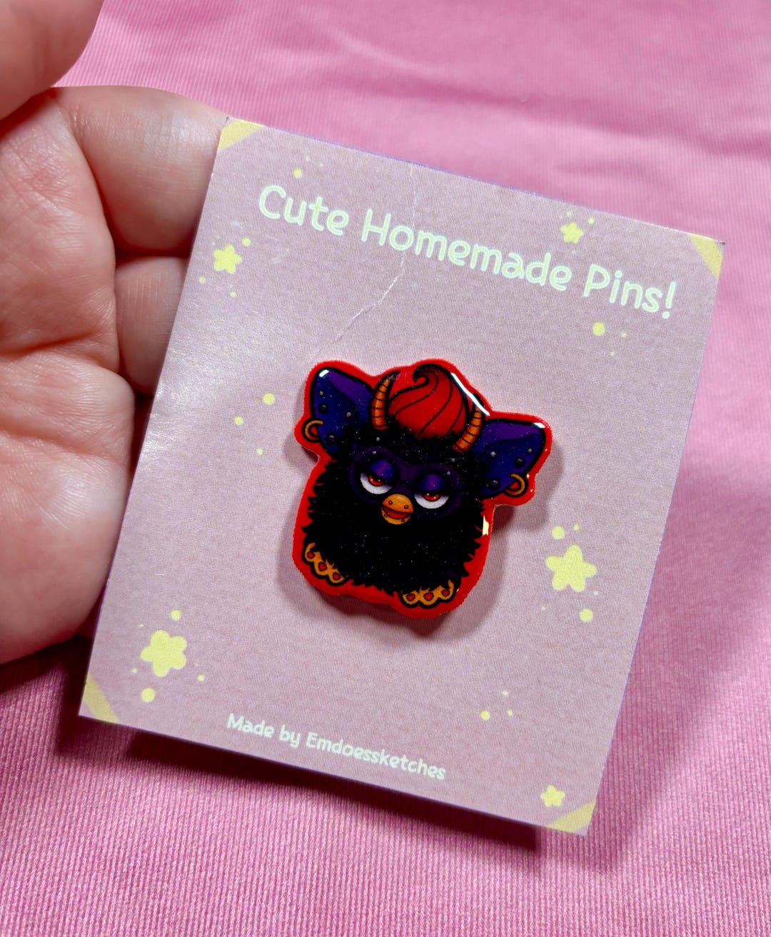 Goth Furby: Homemade Pin - Etsy