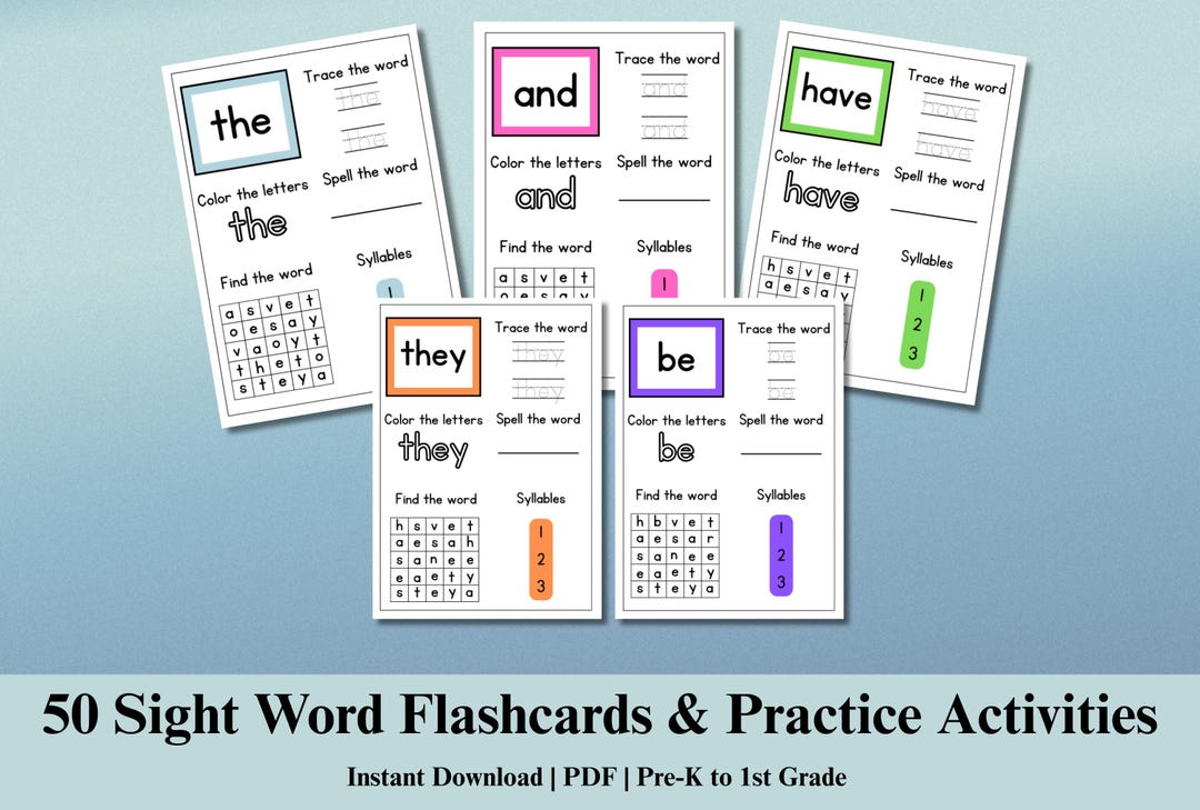 Sight Word Flashcards & Workbook: Kindergarten-1st Grade Reading ...