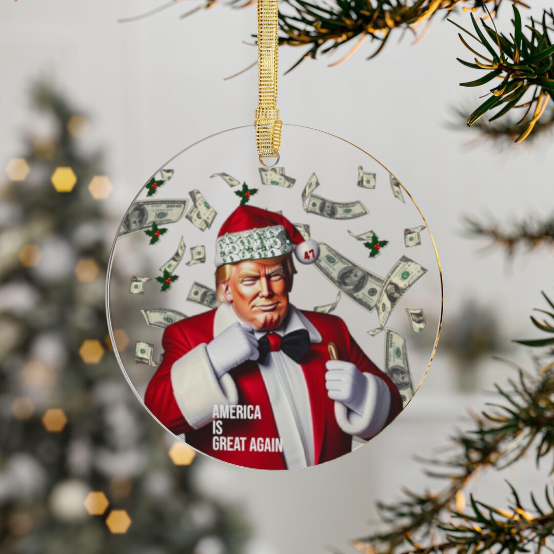 Christmas Acrylic Ornament, Funny Holiday Decor, Trump Theme, Unique ...