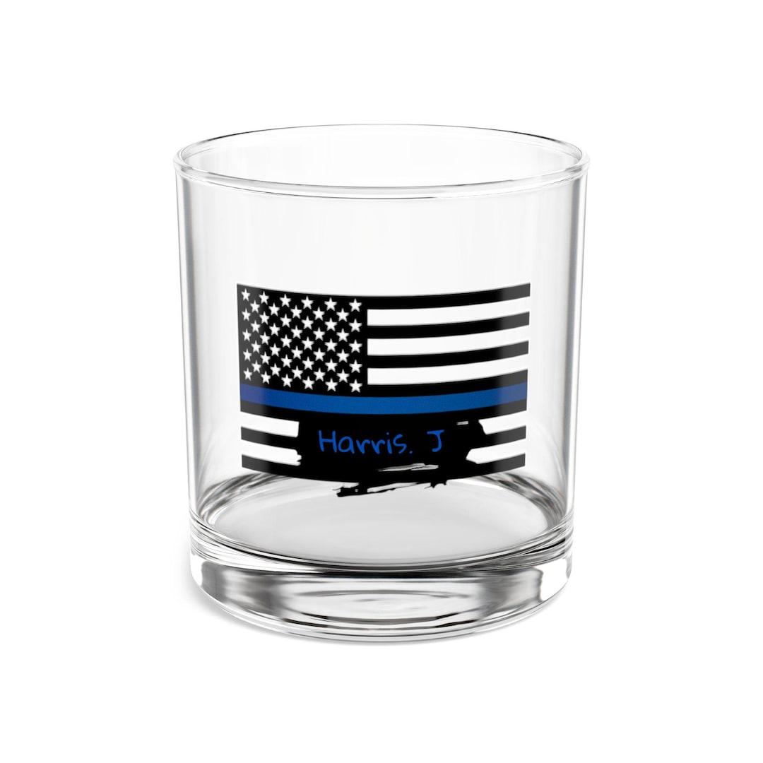 Personalized Police Support Rocks Glass, Custom Whiskey Glass, Thin ...