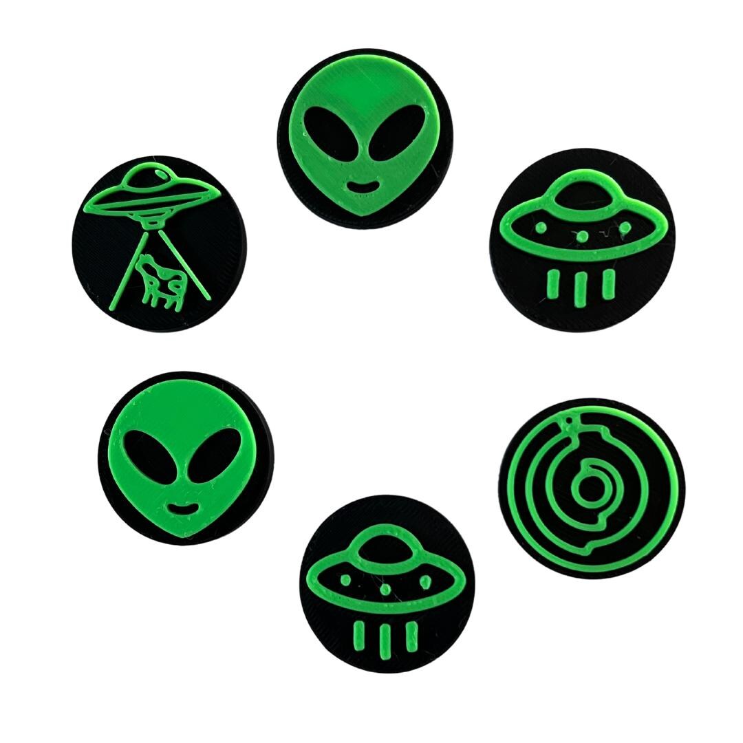 3D Printed Original Alien-themed Extra Terrestrial Magnet Set, Teacher ...