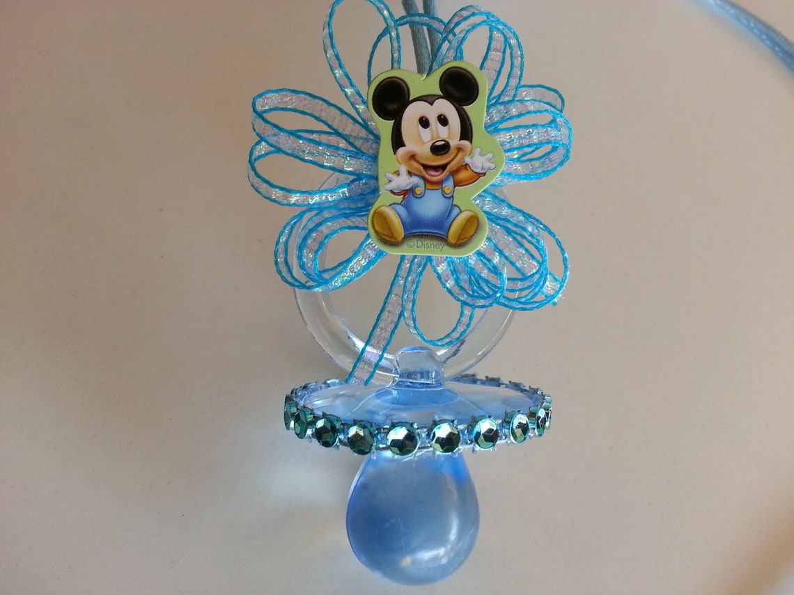 Mickey Mouse A Set of 12 Pacifier Necklaces Baby Shower - Etsy