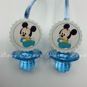 Mickey Mouse | A Set of 12 Pacifier Necklaces | Baby Shower Decoration ...