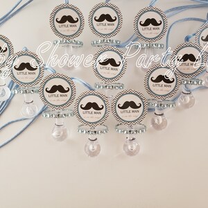 Little Man A Set of 12 Little Man With Mustache Pacifier - Etsy
