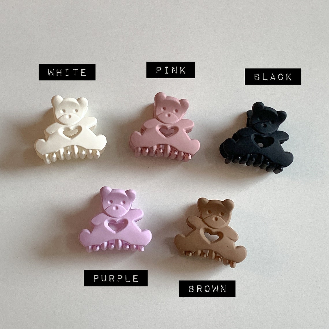 Teddy Bear Claw Clip, Hair Clip, Korean Style Claw Clip, Cute Hair Clip ...