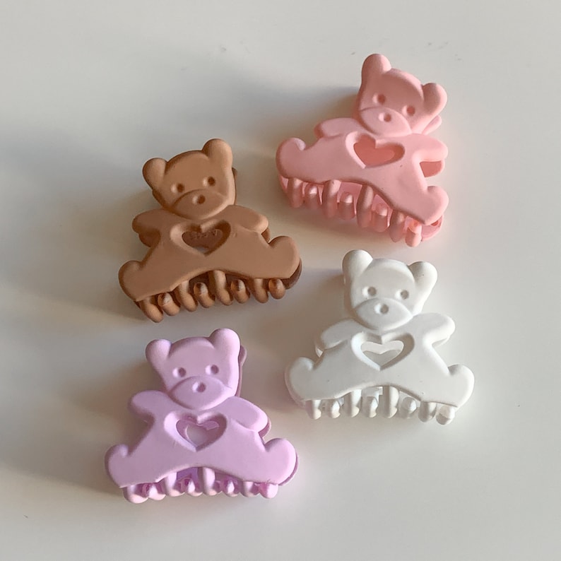 Teddy Bear Claw Clip, Hair Clip, Korean Style Claw Clip, Cute Hair Clip ...