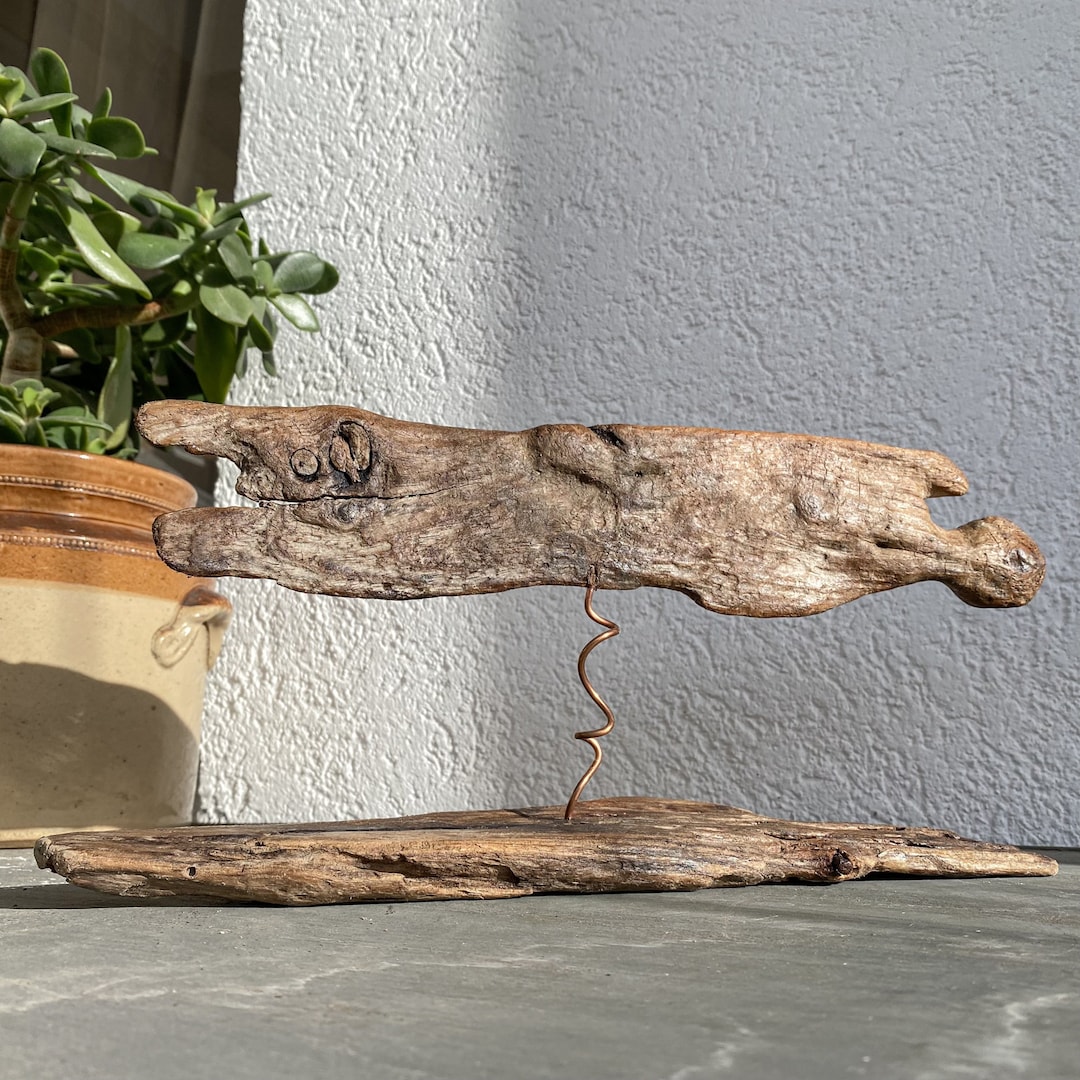 Driftwood, Moray Eel Figure, Handmade Art, Original Piece, Recycled ...
