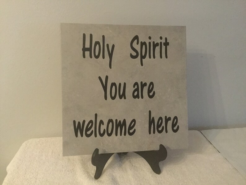 Holy Spirit ceramic tile with easel large size | Etsy