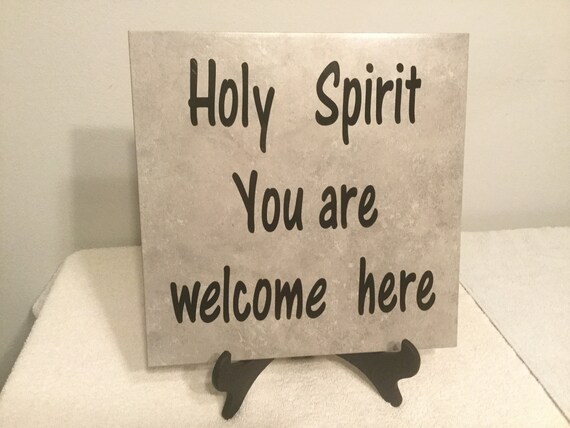 Holy Spirit ceramic tile with easel large size | Etsy