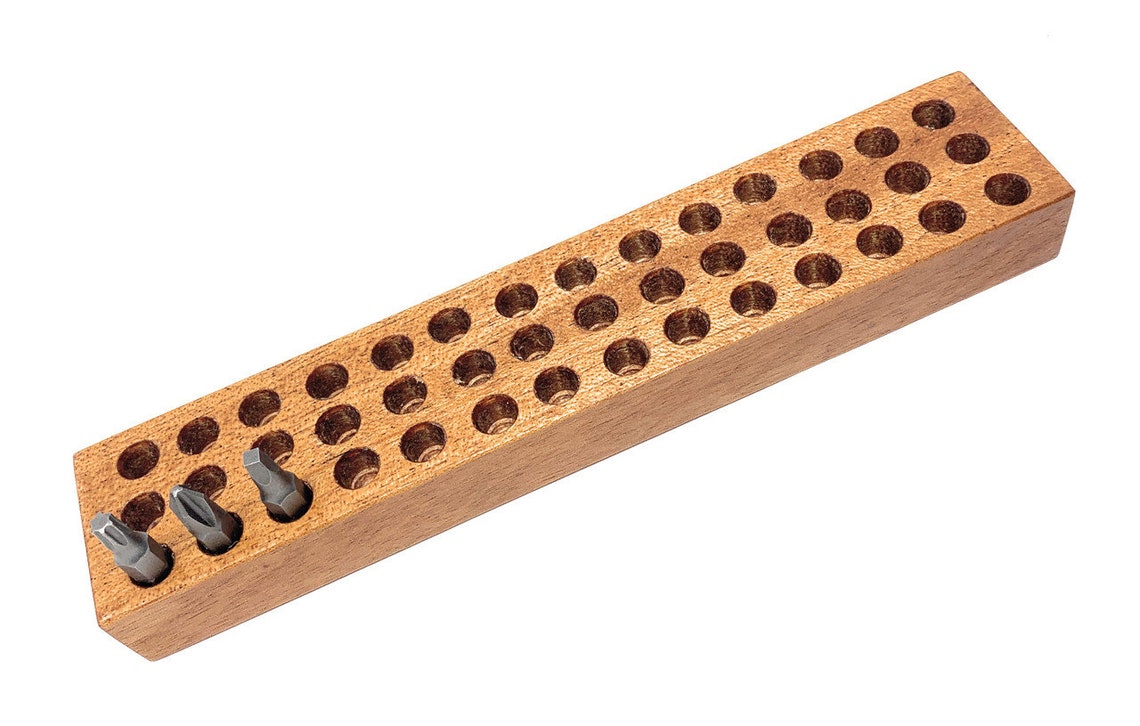 Handmade Wooden Screwdriver Bits Organizer Holder Tray - Hold 42 Bits ...