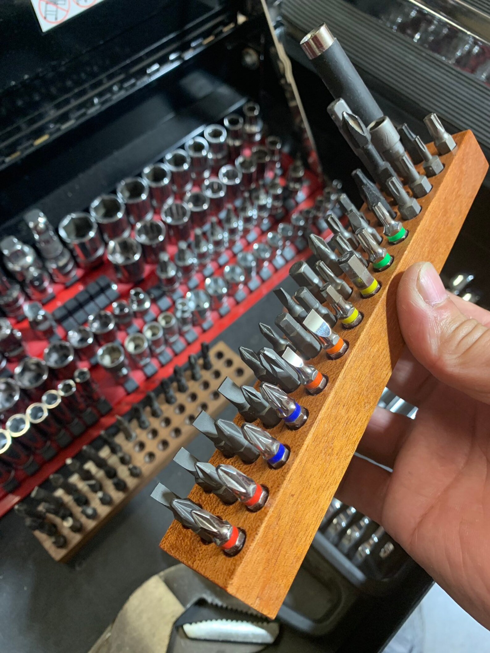 Handmade Wooden Screwdriver Bits Organizer Holder Tray - Hold 42 Bits ...