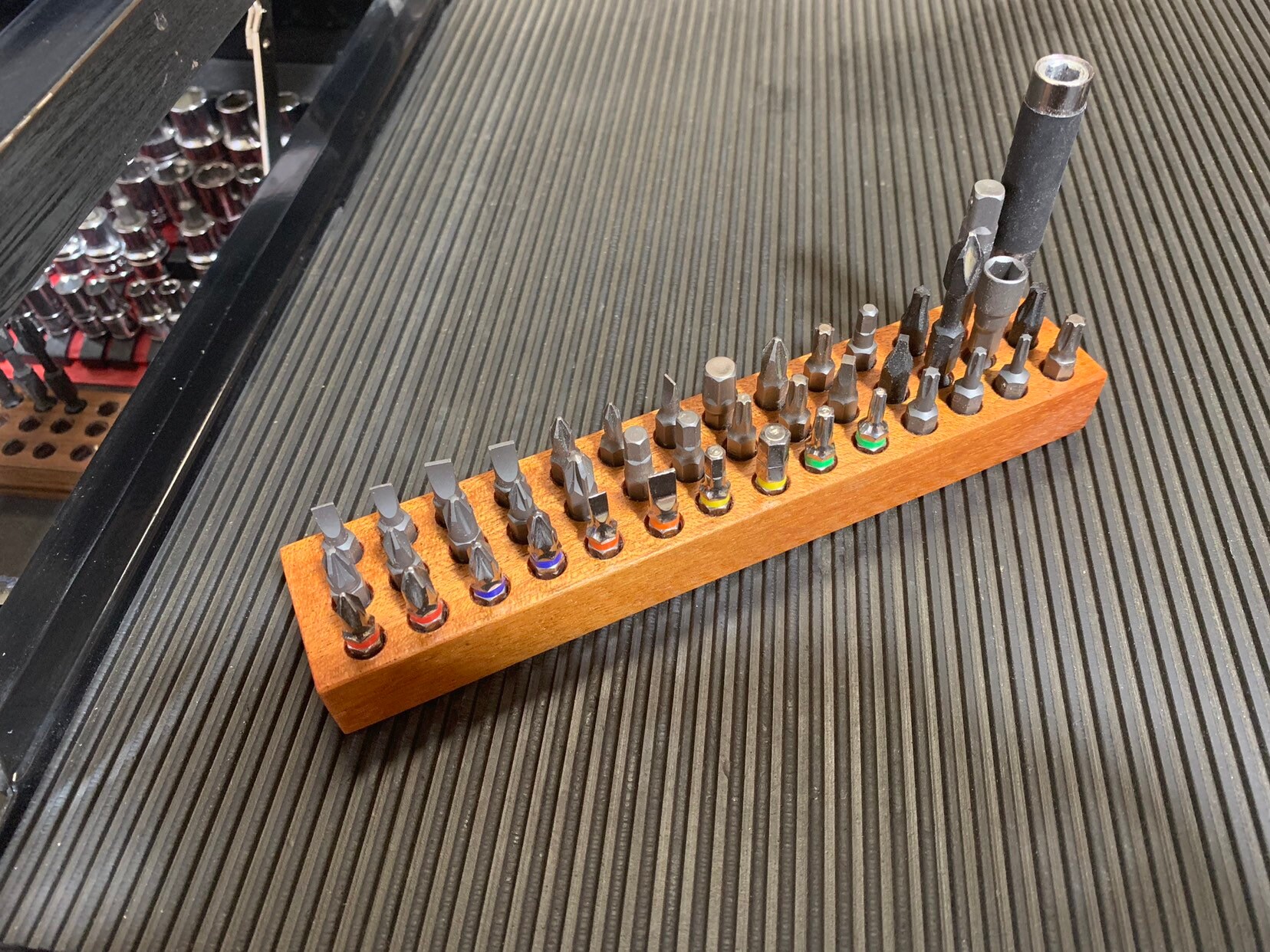 Handmade Wooden Screwdriver Bits Organizer Holder Tray - Hold 42 Bits ...