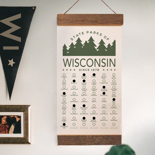 Wisconsin State Park Checklist WITH Pen // Travel Wisconsin - Etsy