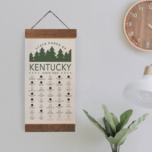 KY State Park Checklists WITH Pen // Kentucky State / Canvas Hanging ...